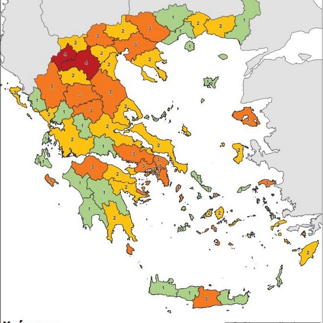 Επικαιροποιήθηκε ο χάρτης υγειονομικής ασφάλειας λόγω των αυξημένων ...